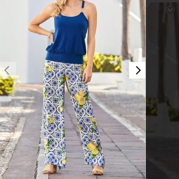 Boston Proper | Pants & Jumpsuits | Boston Proper Flora Tiles And Lemon ...